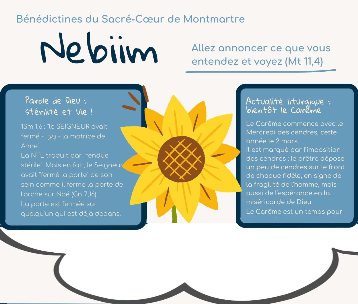 Nebiim, avril 2022 - Bénédictines du Sacré-Cœur de Montmartre